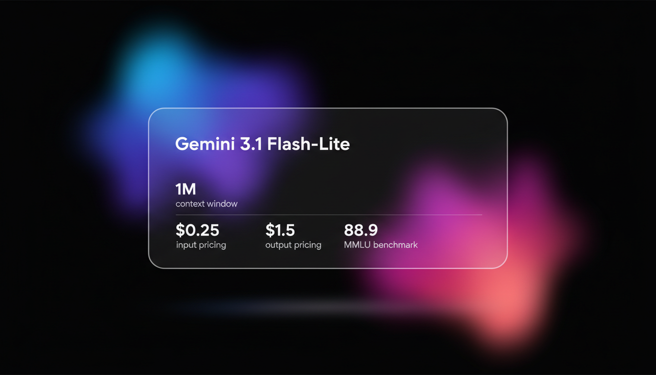 Gemini 3.1 Flash-Lite: 1M Context, 363 Tokens/Sec Speed
